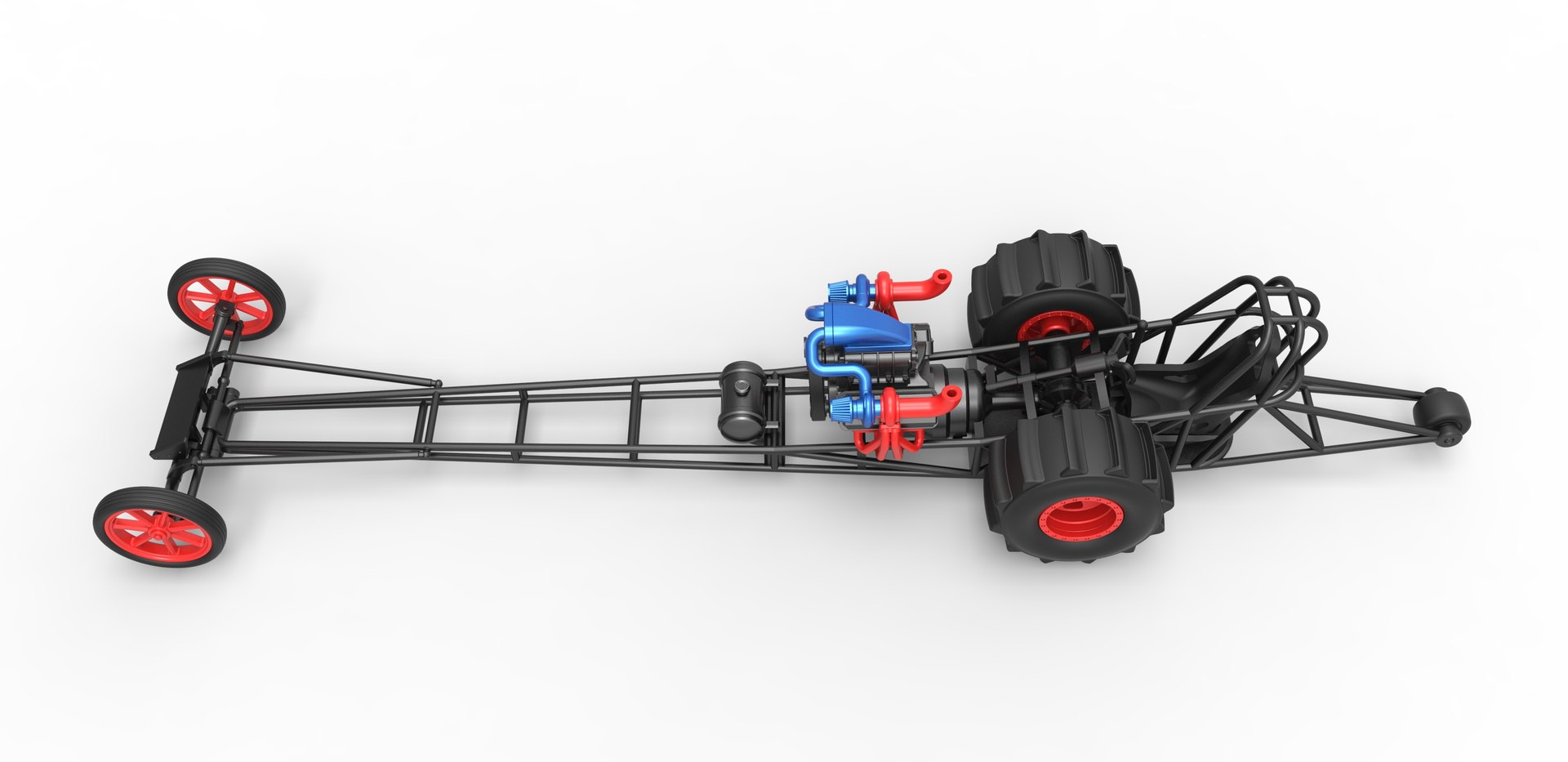 Diecast Front Engine Dirt Dragster With Turbo V8 Scale 1 To 25 3D ...