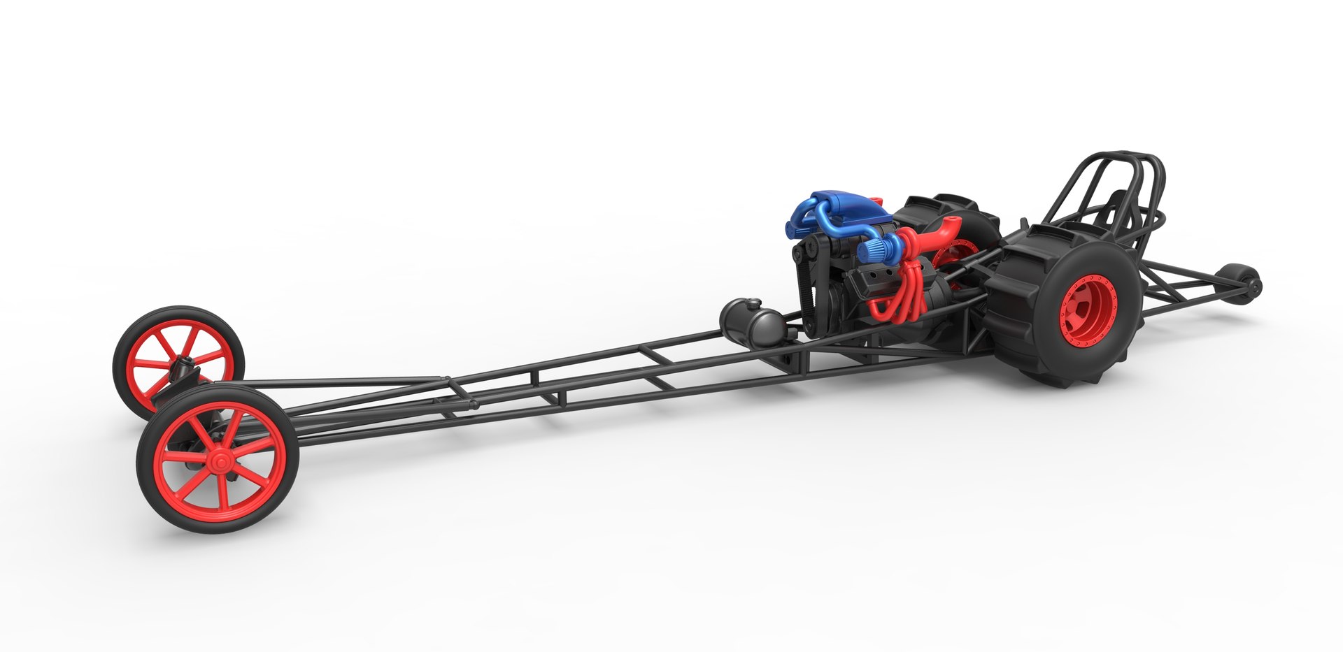 Diecast Front Engine Dirt Dragster With Turbo V8 Scale 1 To 25 3D ...