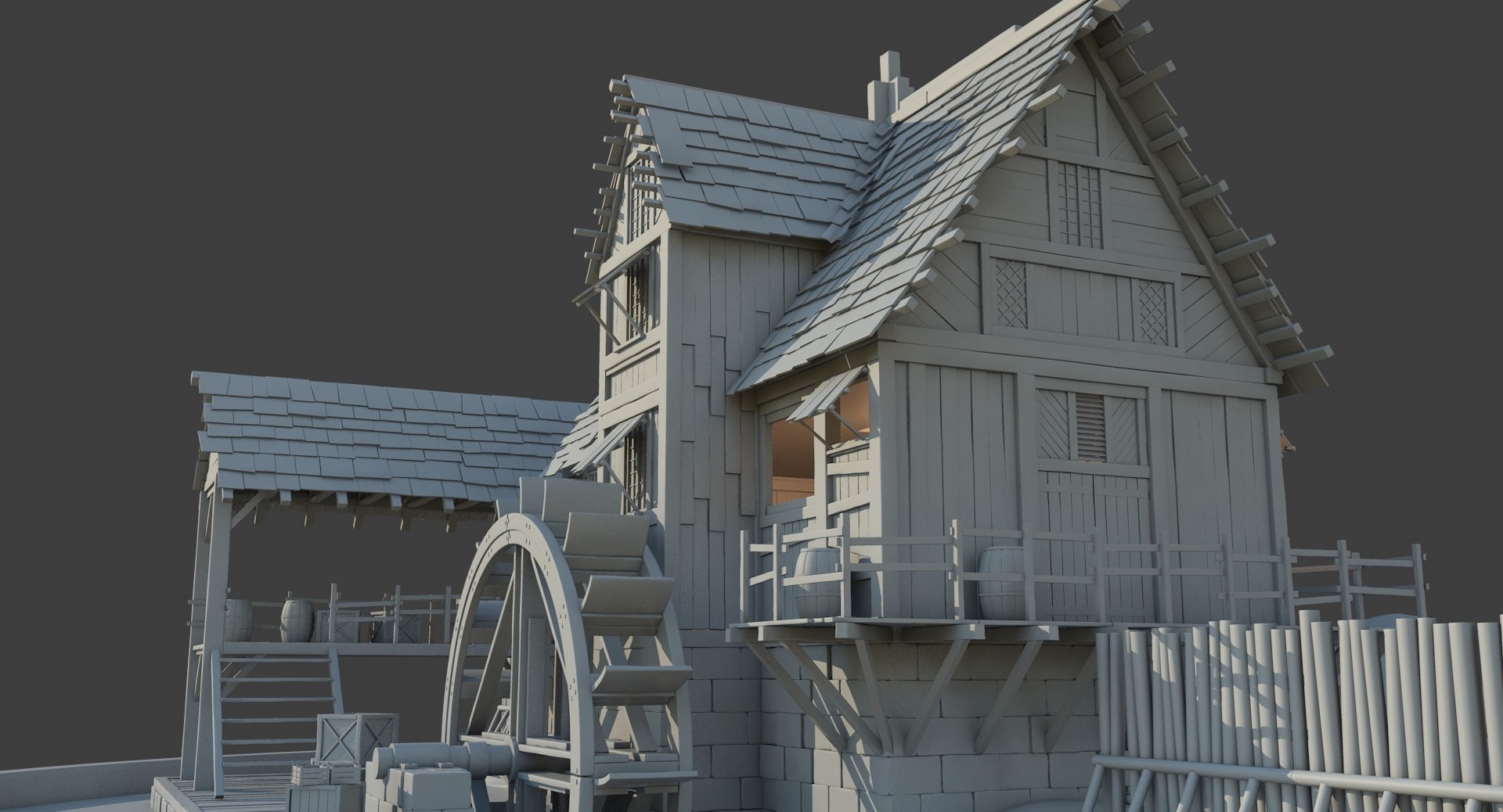 Watermill Architectural 3D Model - TurboSquid 1257931