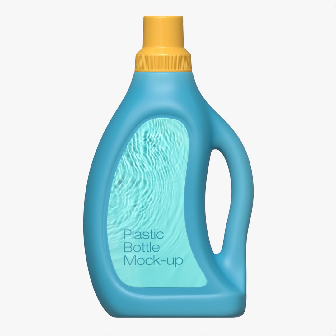 3D Plastic Bottle With Handle And Sticker Mockup 01 - TurboSquid 2126561