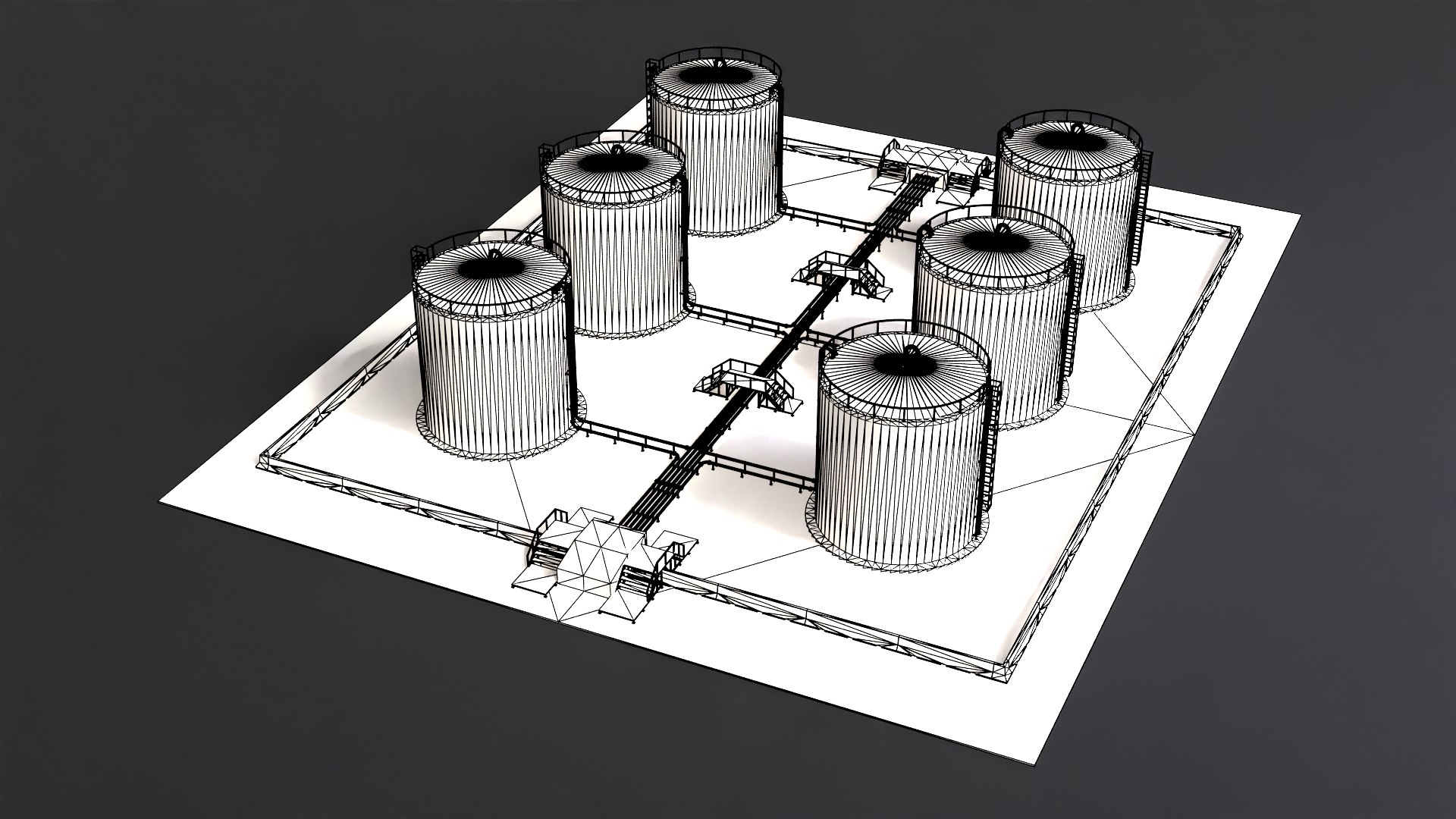 PBR Lowpoly Oil Refinery - Crude Oil Site Game Ready 3D Model ...