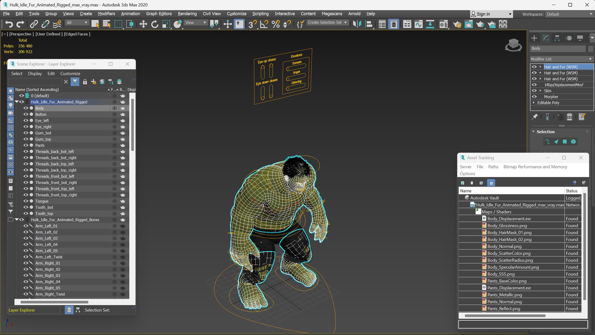 Hulk Idle Fur Animated Rigged 3D - TurboSquid 2436863