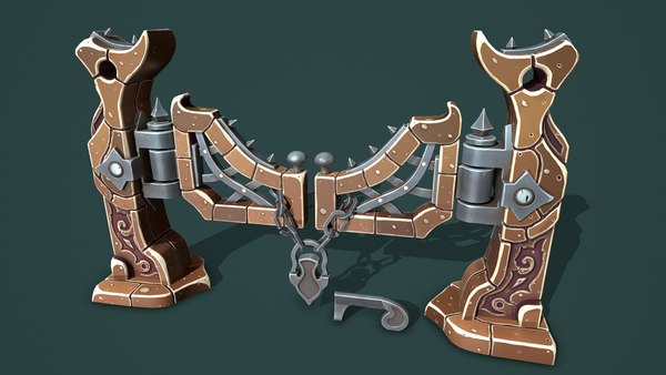 3D Fantasy fence door - TurboSquid 1735745