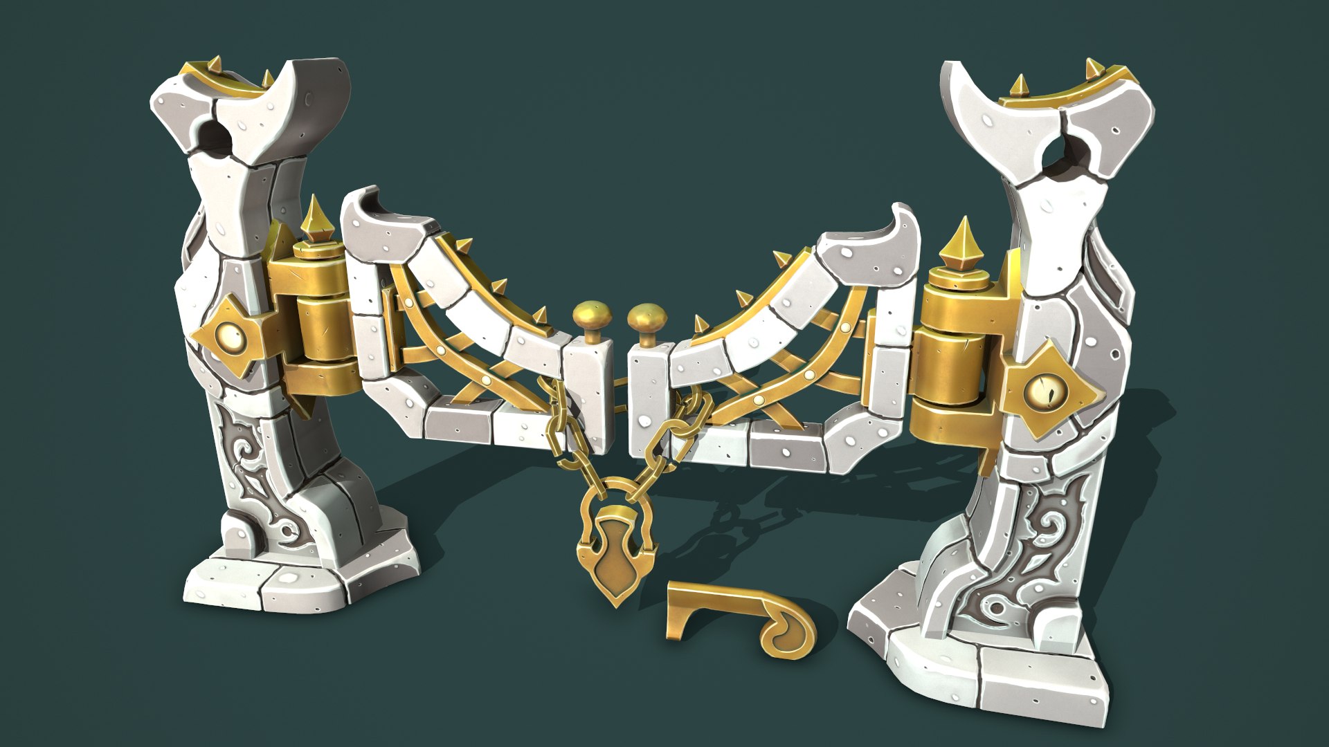 3D Fantasy Fence Door - TurboSquid 1735745