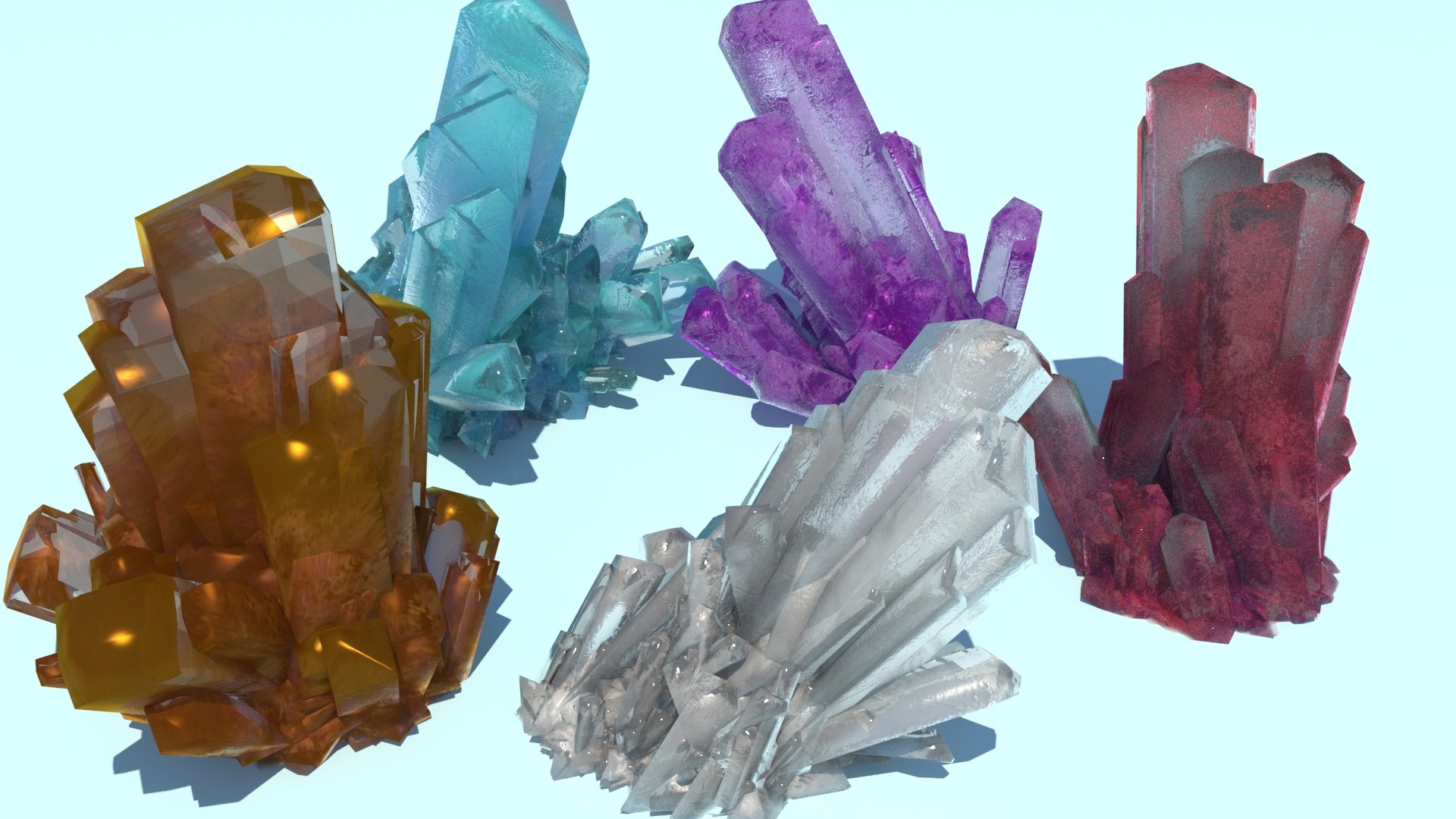 Realistic Various Crystals Model - TurboSquid 1178363