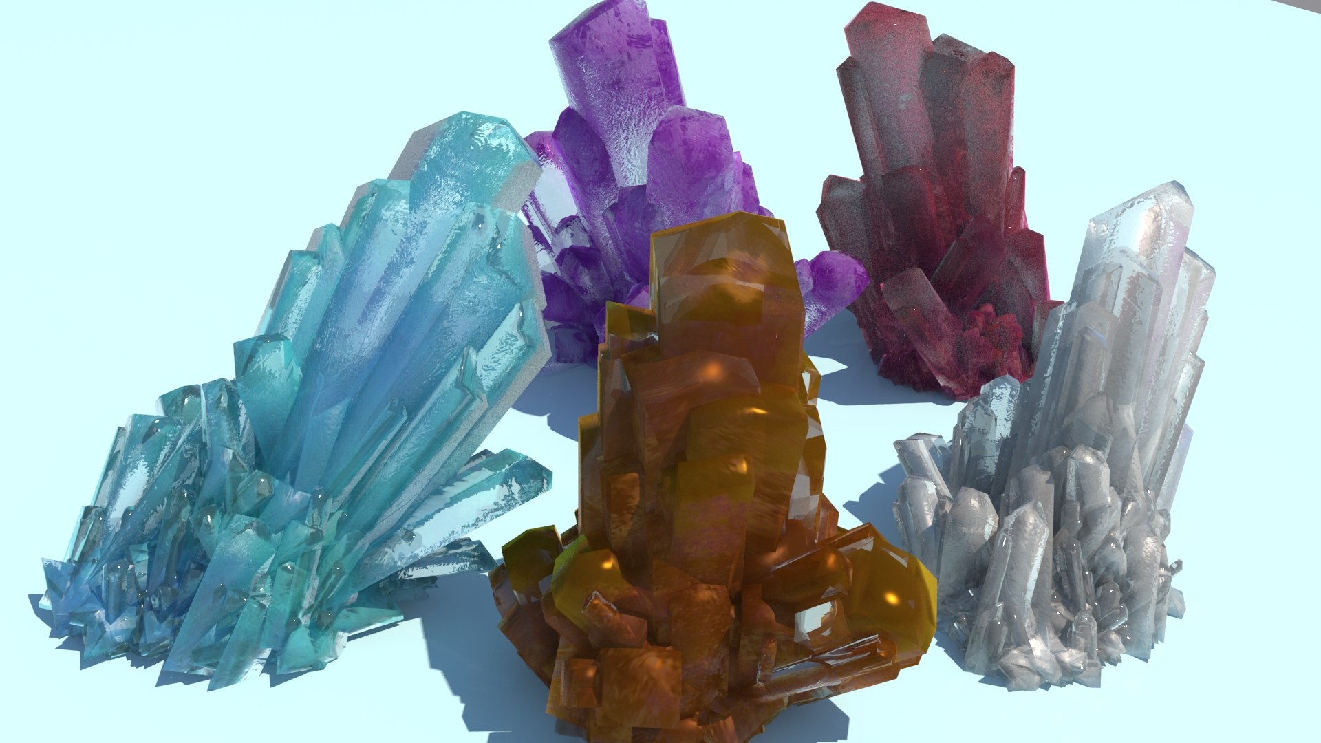 Realistic Various Crystals Model - TurboSquid 1178363
