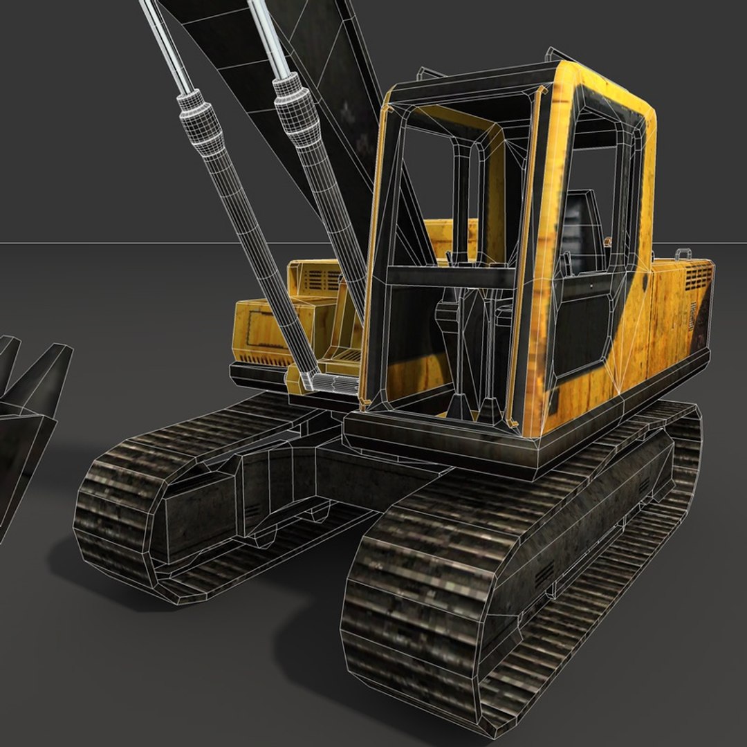 C4d Excavator Rigged