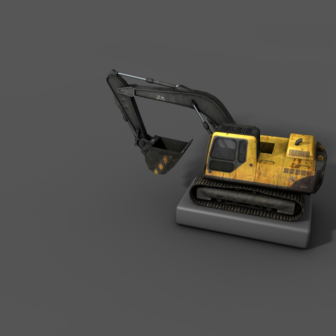C4d Excavator Rigged