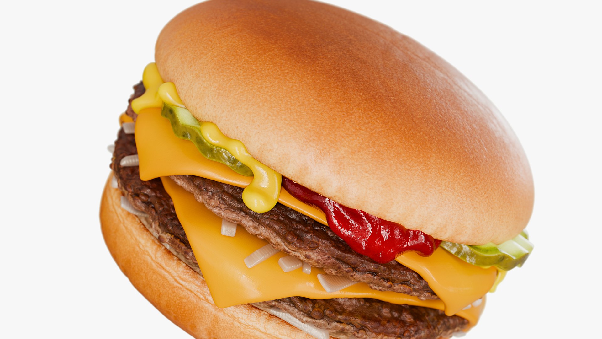 Cinematic Double Cheeseburger Burger Model - TurboSquid 2385935
