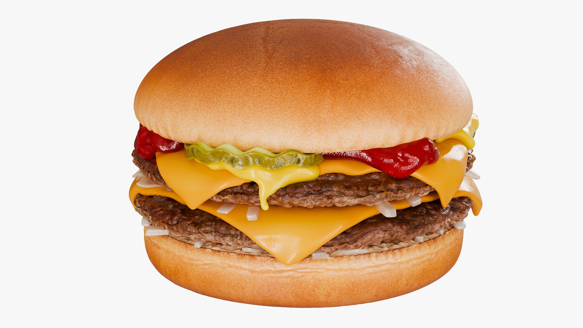 Cinematic Double Cheeseburger Burger Model - TurboSquid 2385935
