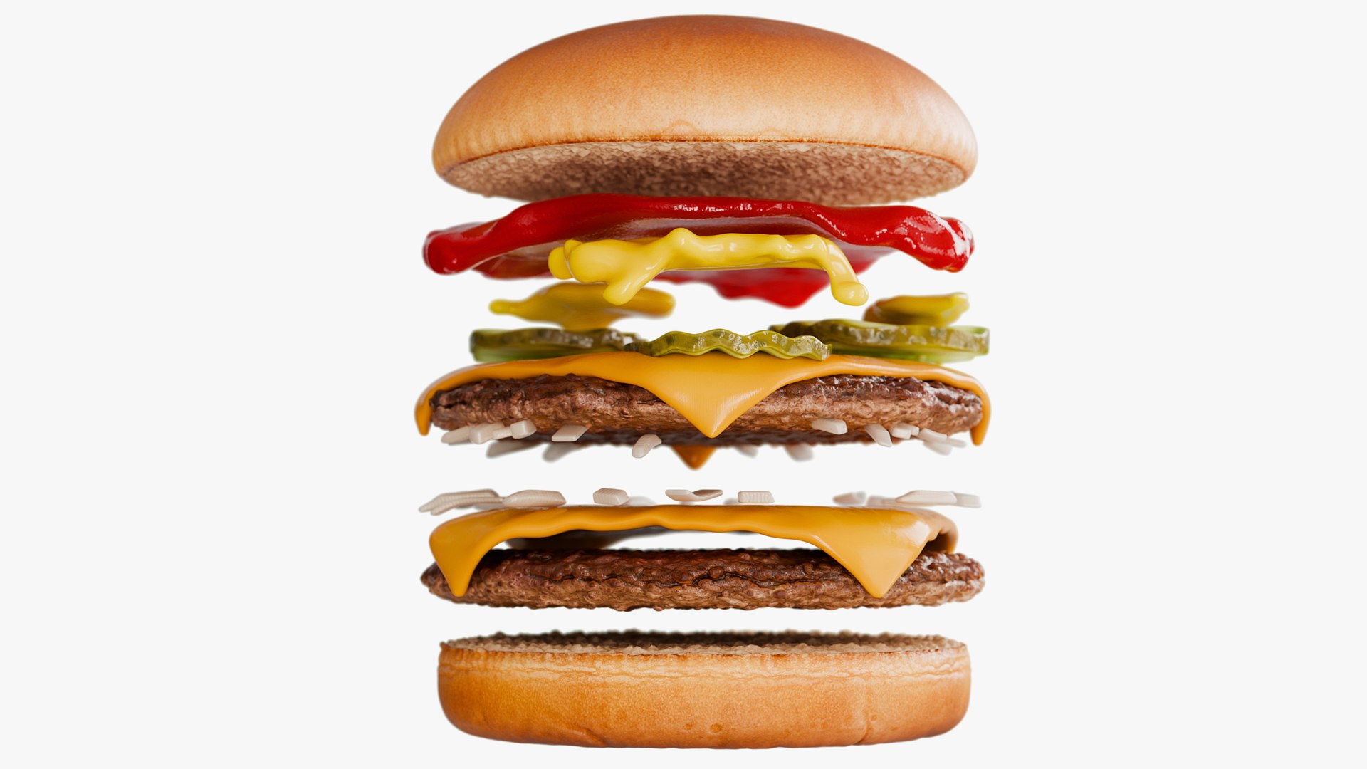 Cinematic Double Cheeseburger Burger Model - TurboSquid 2385935