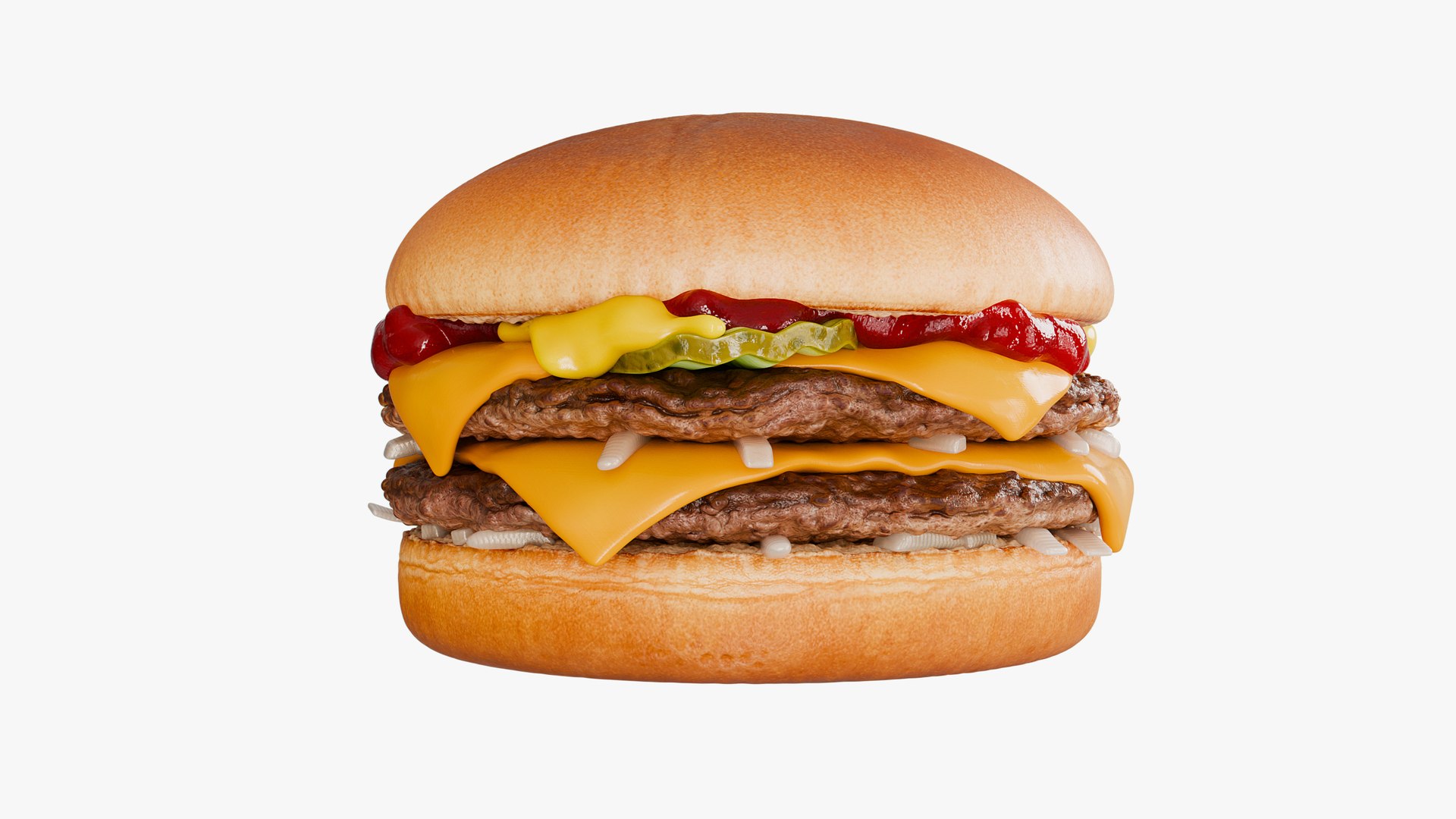 Cinematic Double Cheeseburger Burger Model - TurboSquid 2385935