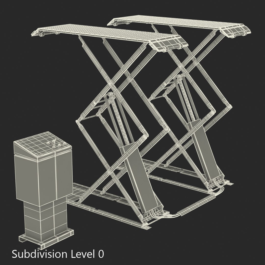 Automotive Scissor Lift 3d Obj