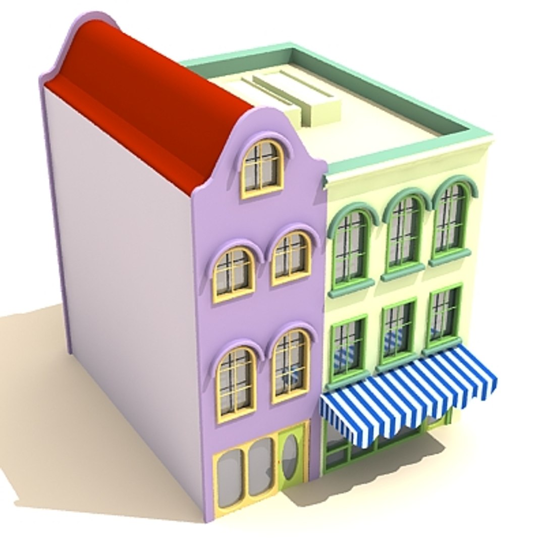 Cartoon Buildings 3ds