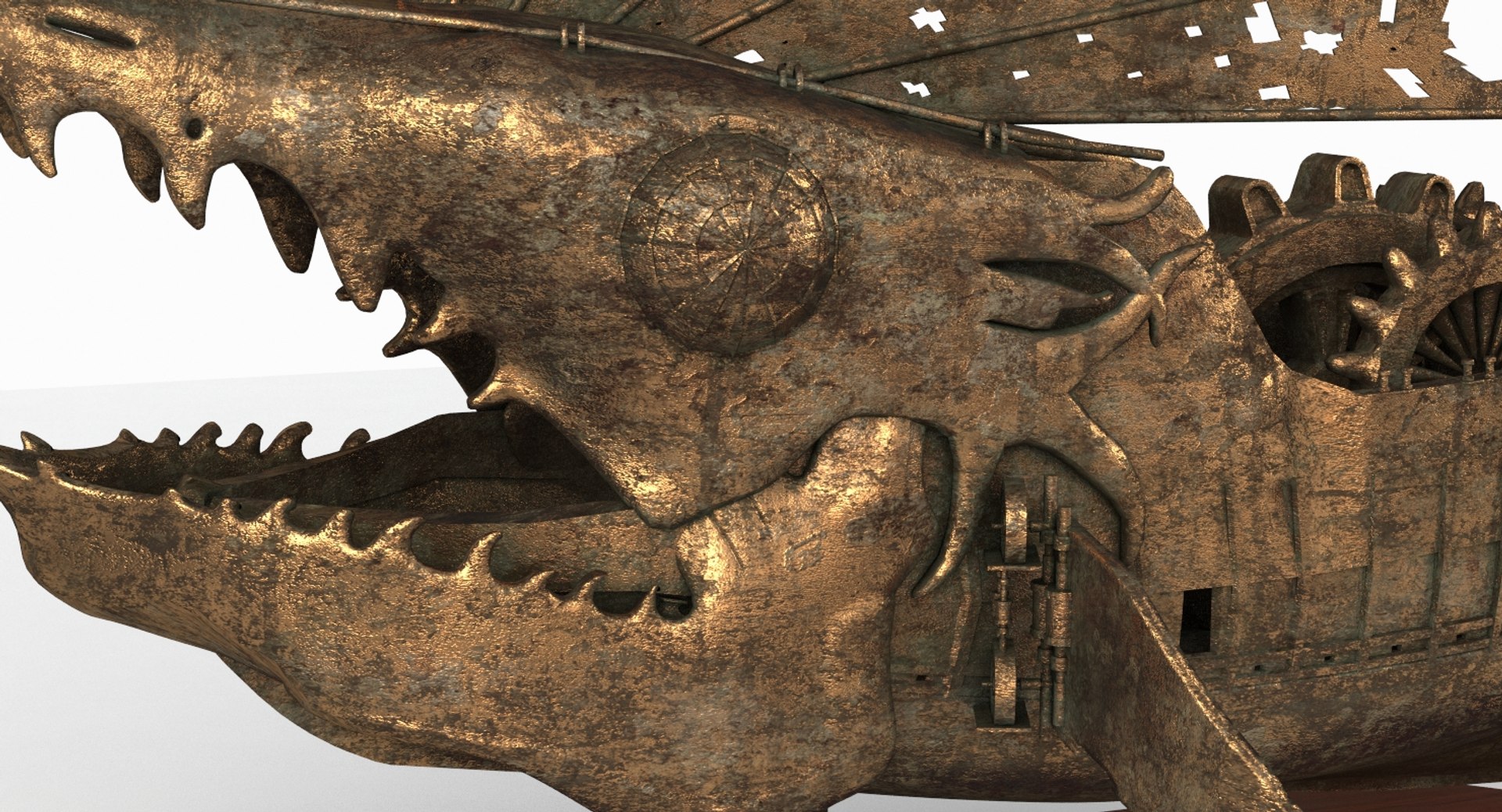 3d Ship Statuette Steampunk