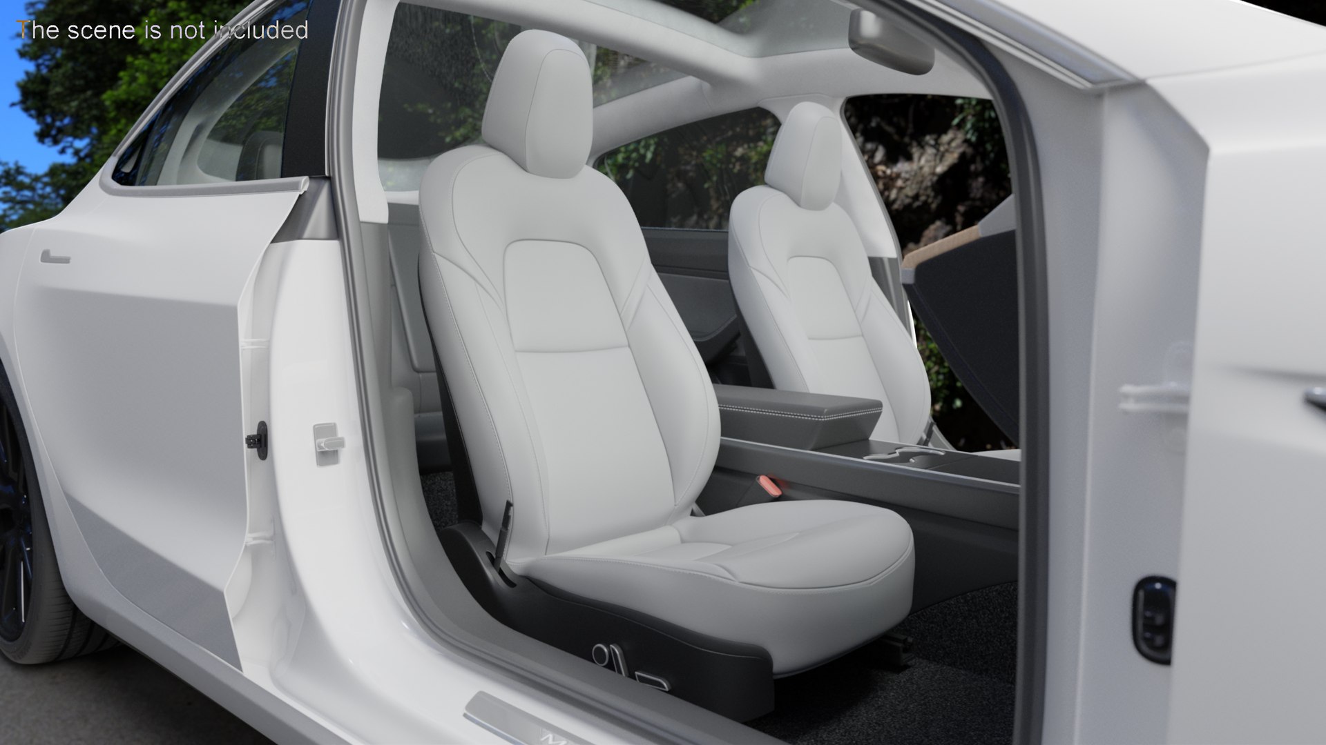 Car Front Right Seat Gray Leather model - TurboSquid 2174302