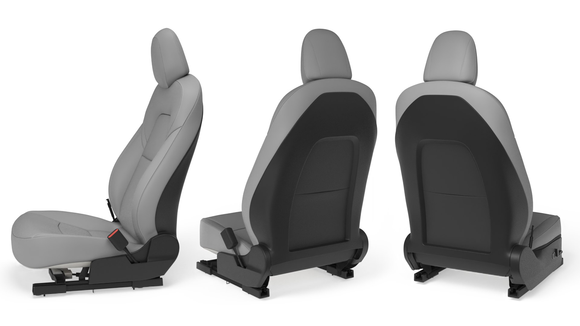 Car Front Right Seat Gray Leather model - TurboSquid 2174302