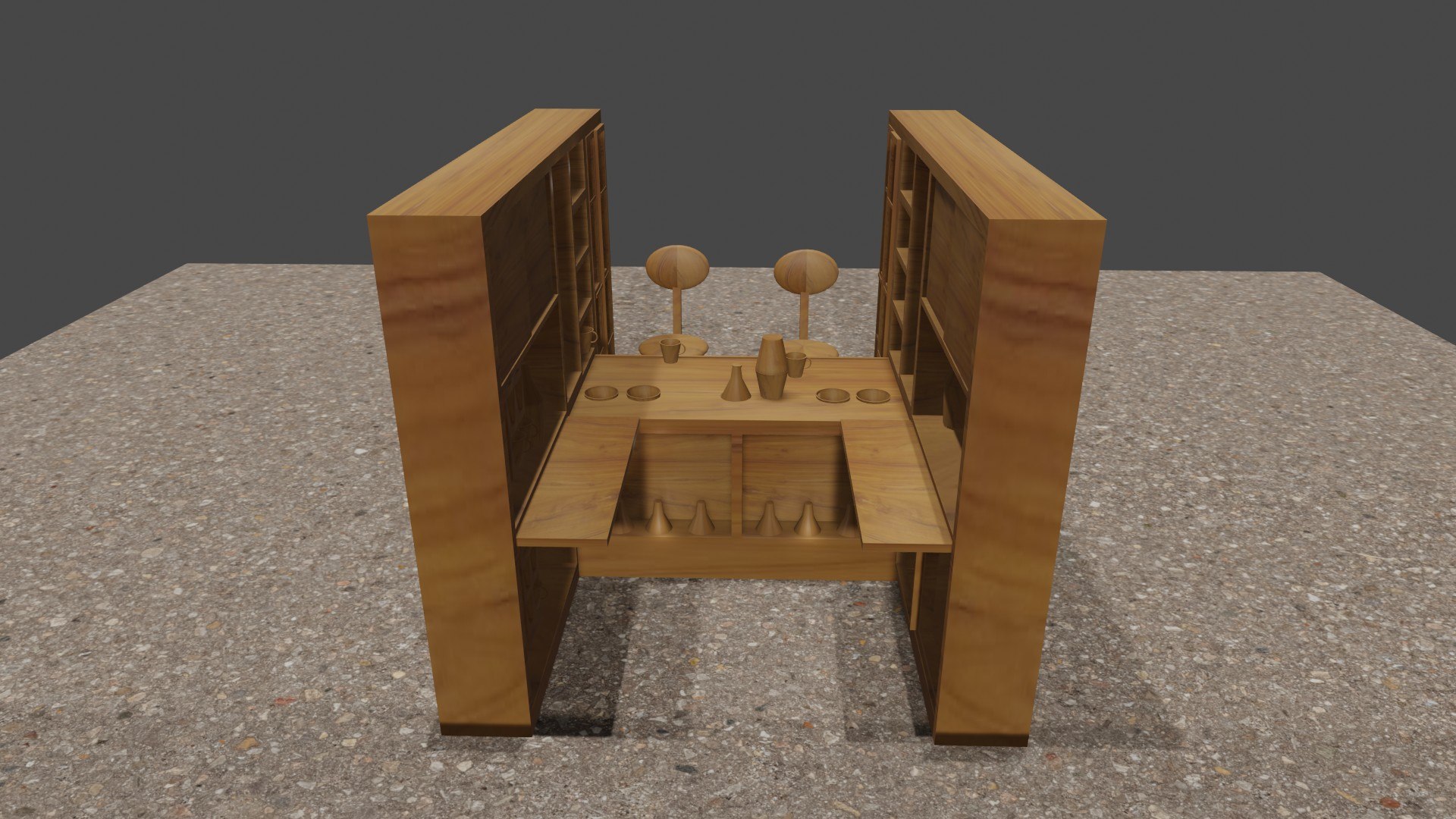 3D Model Mini Bar Design Material Teak Wood Furniture Minimalis ...