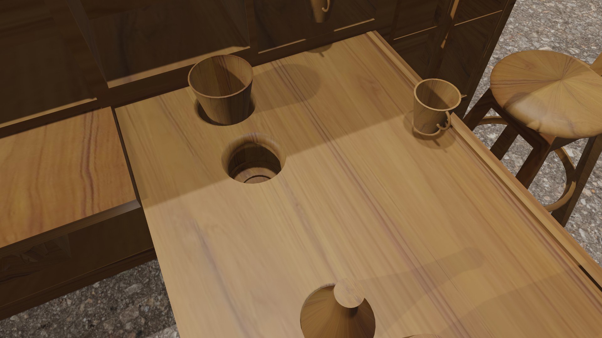 3D Model Mini Bar Design Material Teak Wood Furniture Minimalis ...