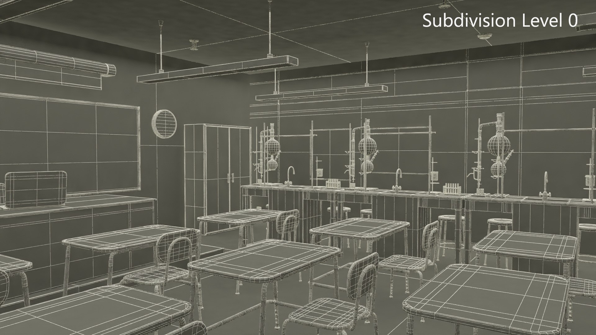Modern School Laboratory Interior With Equipment 3D Model - TurboSquid 2285145