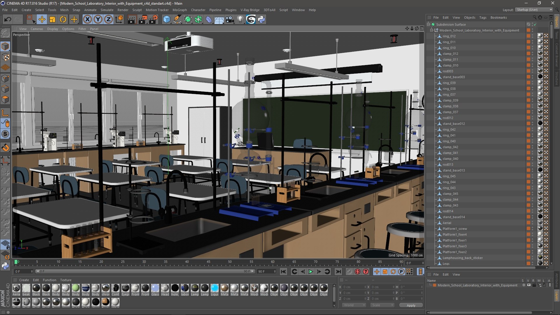 Modern School Laboratory Interior With Equipment 3D Model - TurboSquid 2285145