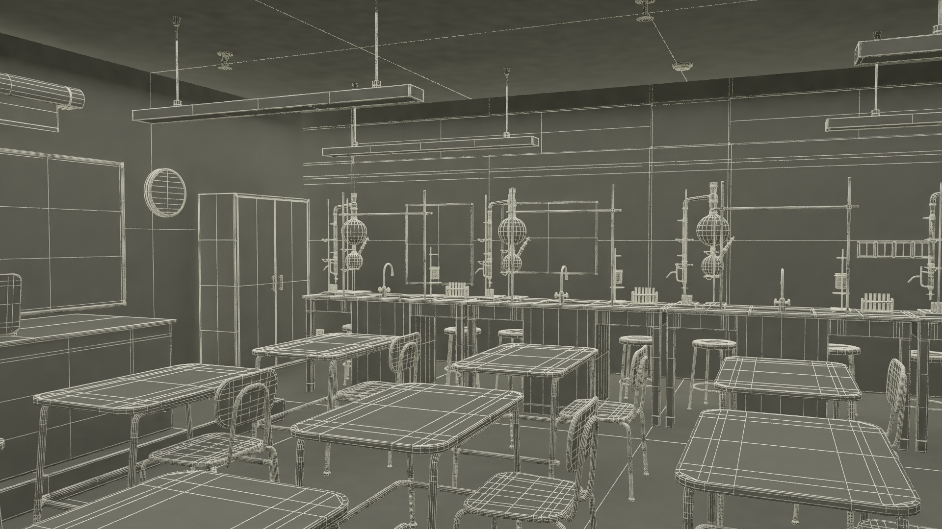 Modern School Laboratory Interior With Equipment 3D Model - TurboSquid 2285145