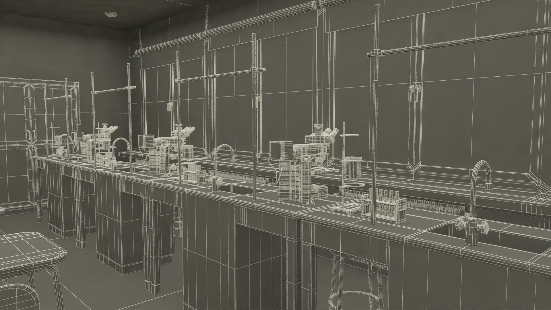 Modern School Laboratory Interior With Equipment 3D Model - TurboSquid 2285145