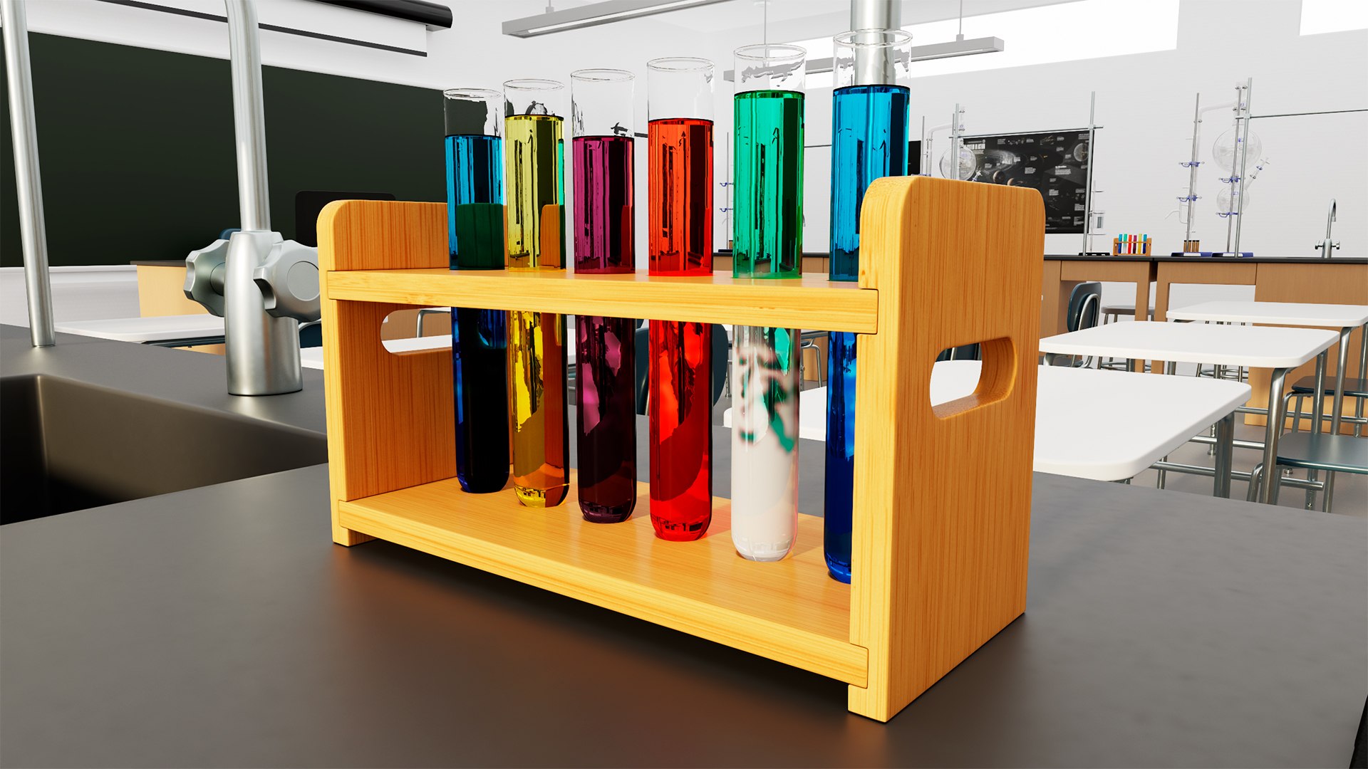 Modern School Laboratory Interior With Equipment 3D Model - TurboSquid 2285145