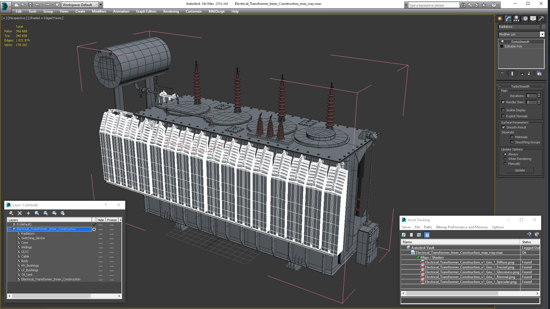 3D Electrical Transformer Inner Construction model - TurboSquid 2168148