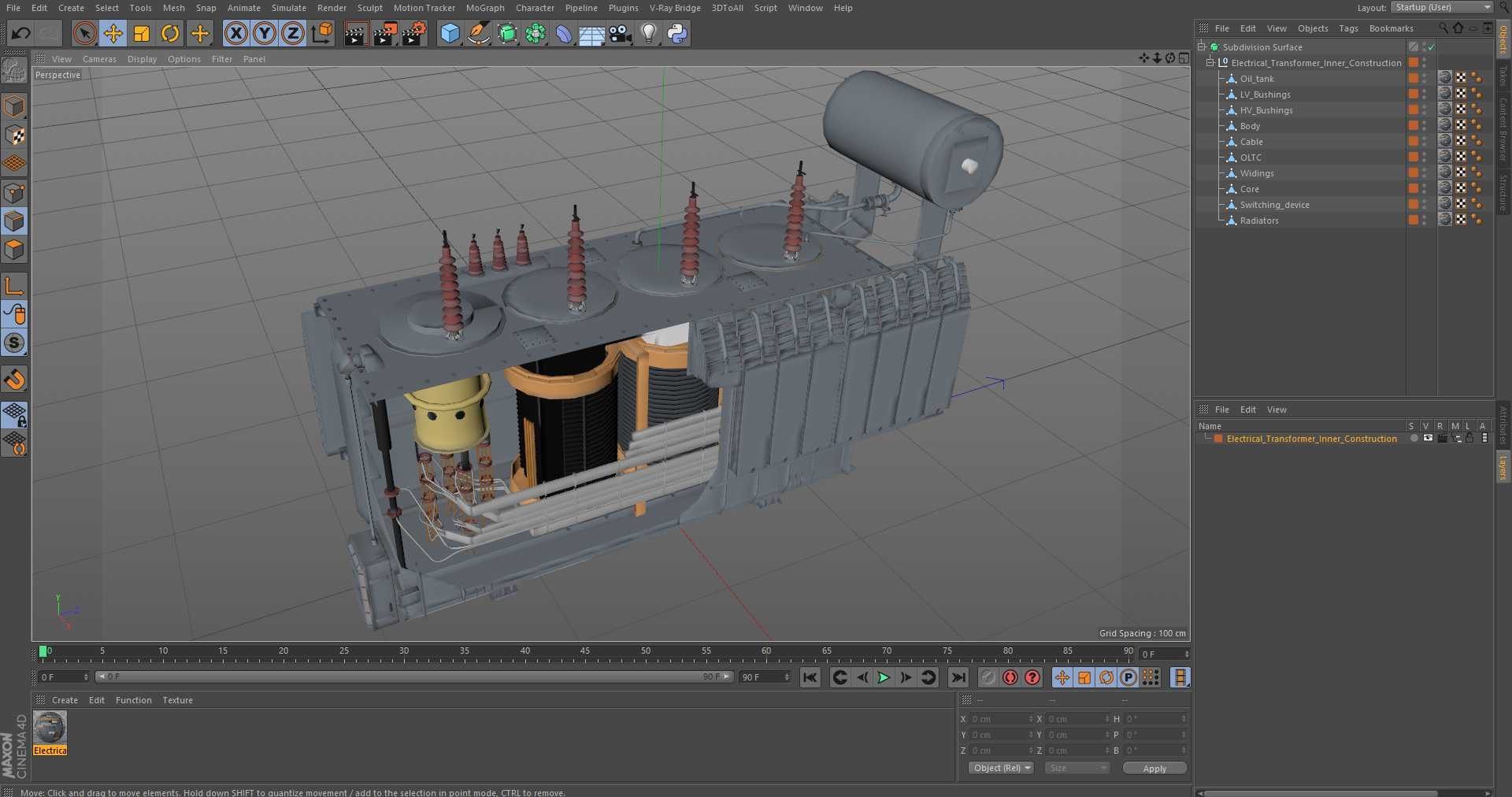 3D Electrical Transformer Inner Construction model - TurboSquid 2168148