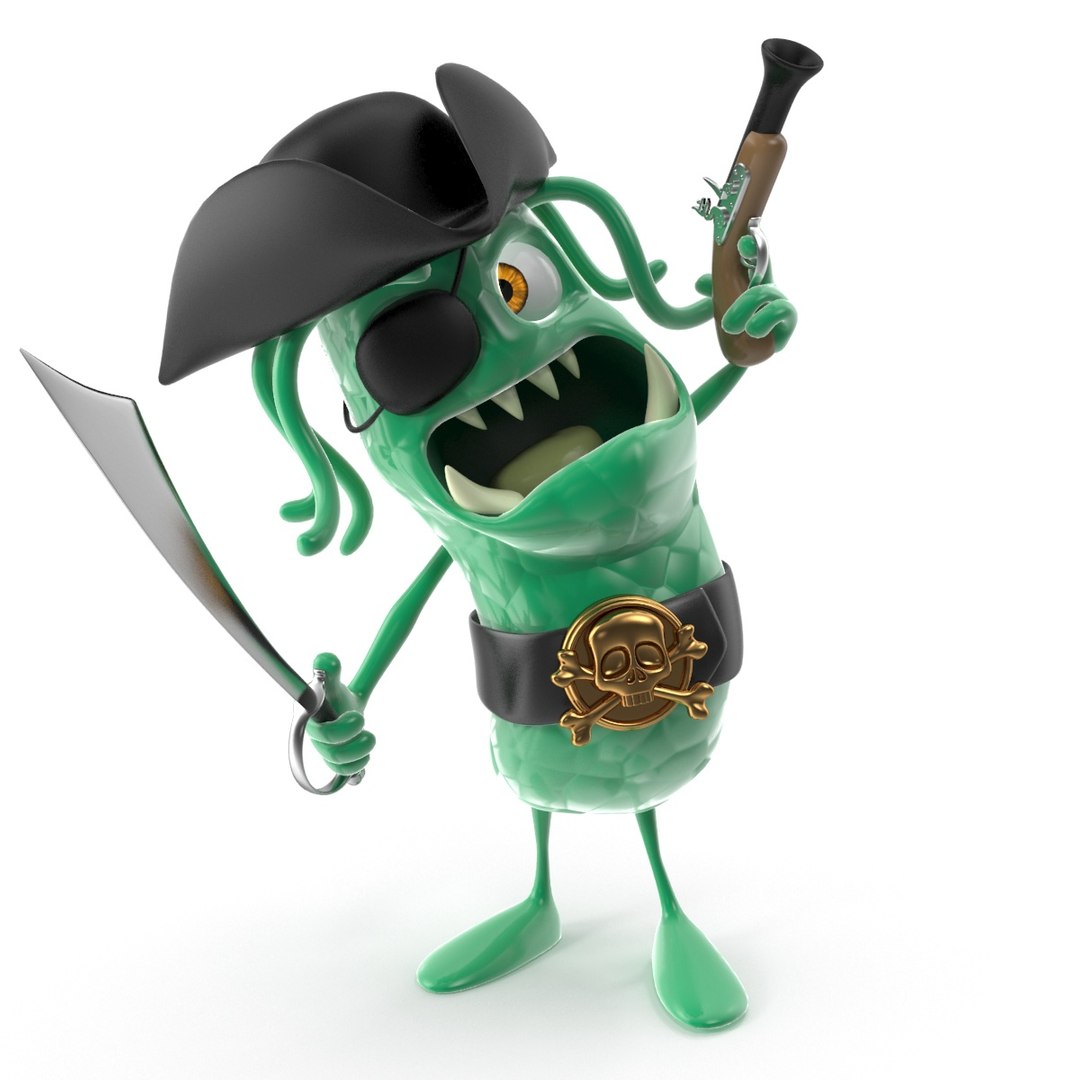 3D Model Cartoon Microbe - TurboSquid 1241938