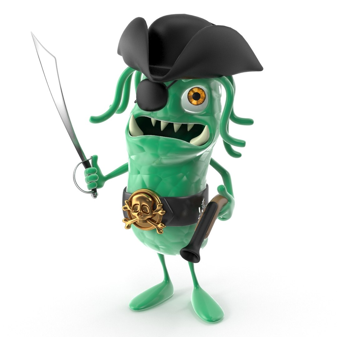 3D Model Cartoon Microbe - TurboSquid 1241938
