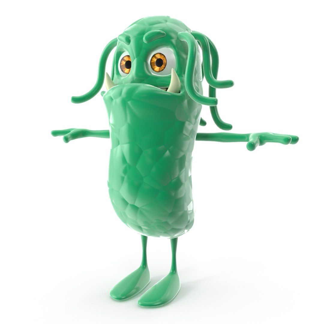 3D Model Cartoon Microbe - TurboSquid 1241938