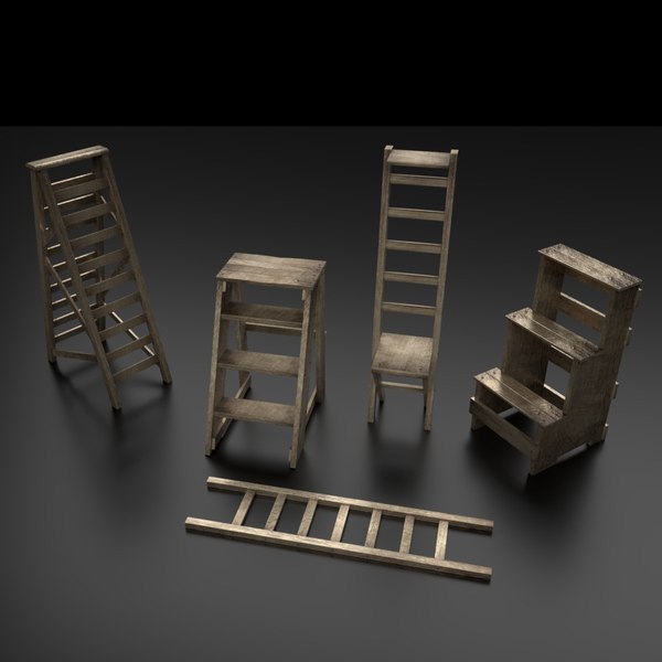wood ladder 3d model