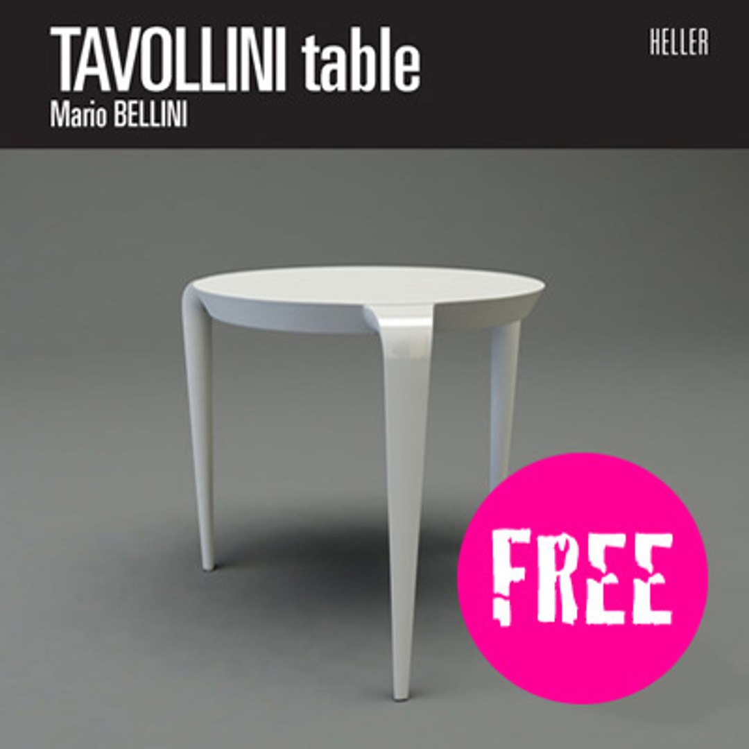 Free Tavollini Table Design 3d Model