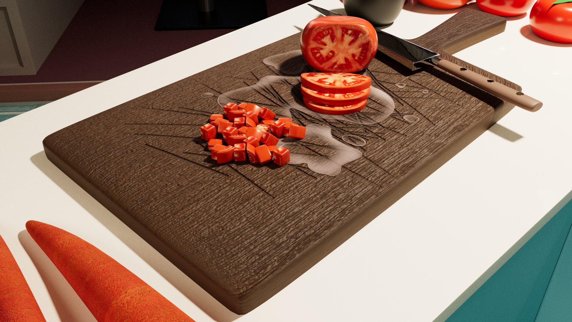 Cutting Board With Handle Model - TurboSquid 2028727
