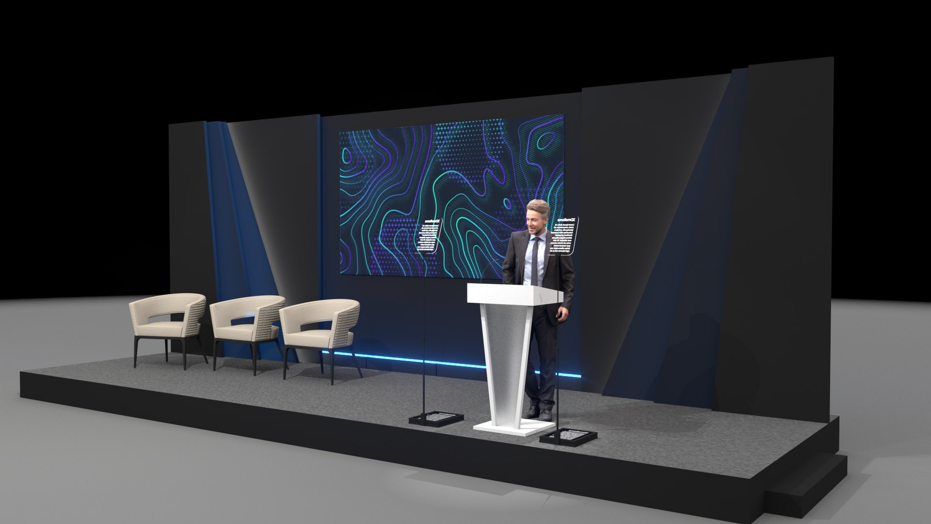 3D Glass Autocue For Events - TurboSquid 1926566