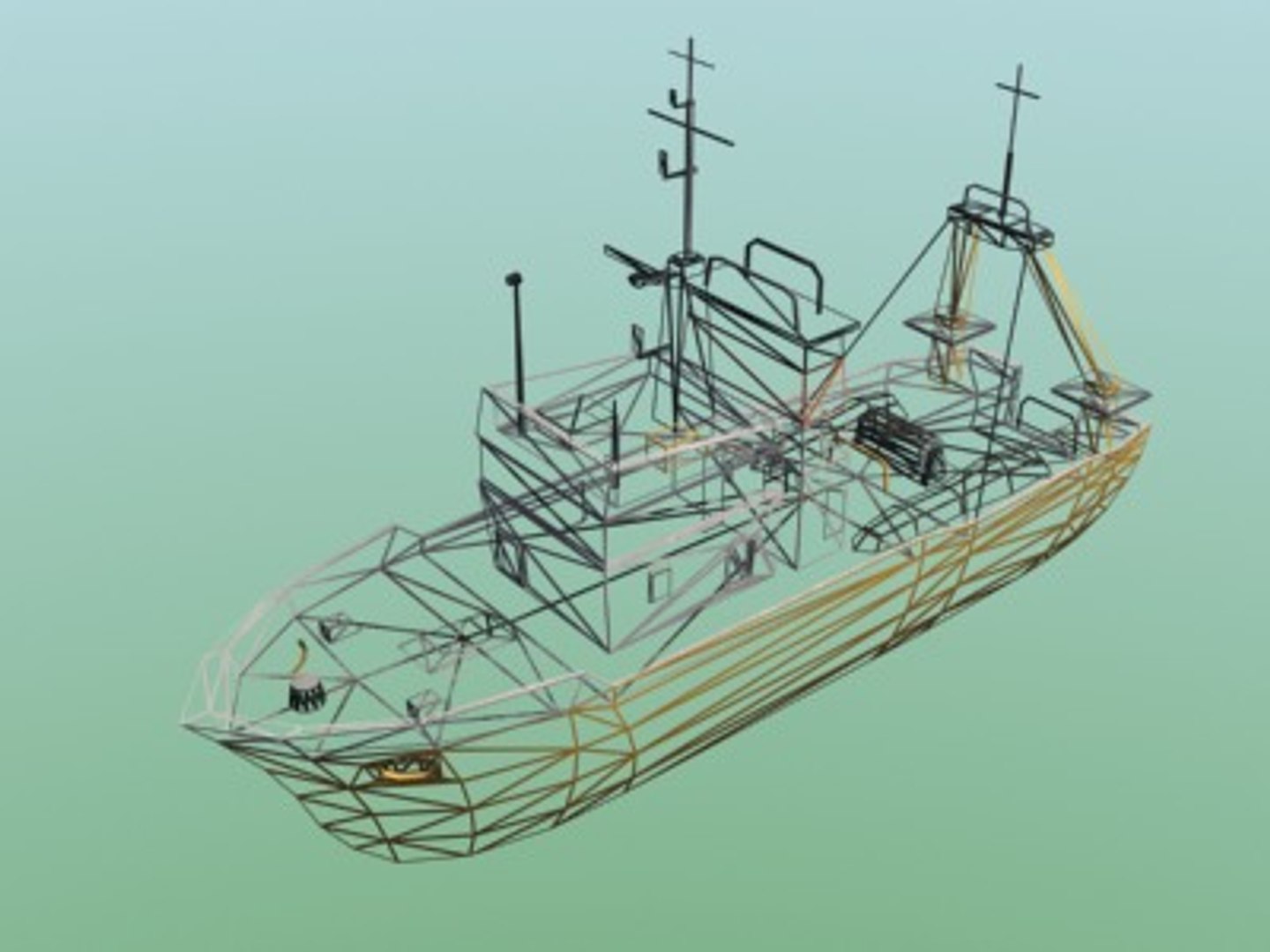 Stern Trawler 3d Model