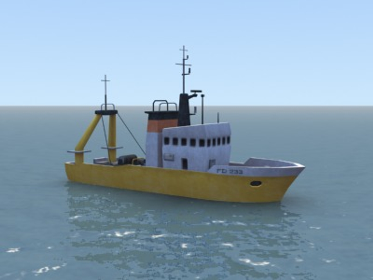 stern trawler 3d model