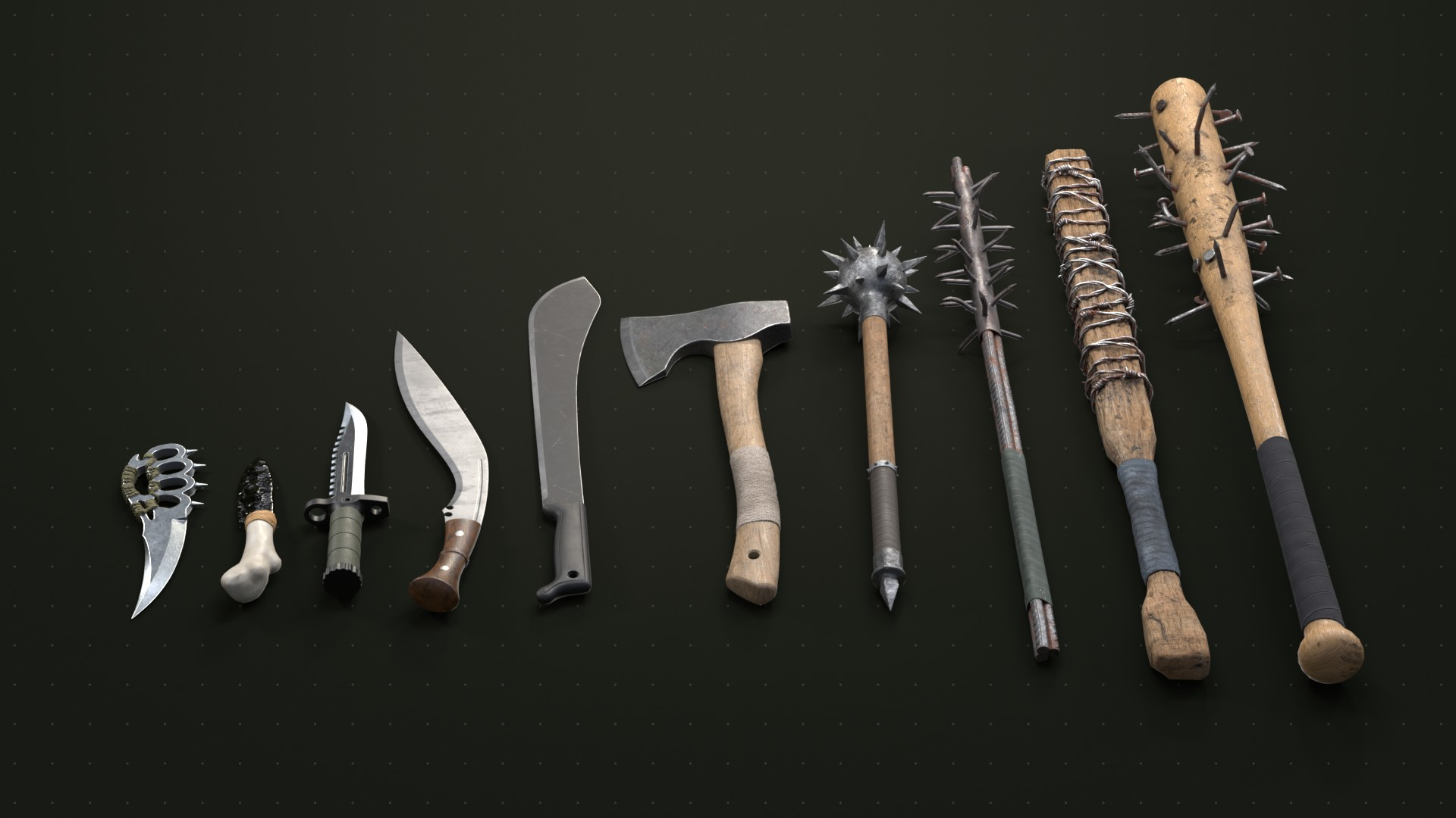 3D Post-apocalyptic Melee Weapons Lowpoly - TurboSquid 2415355