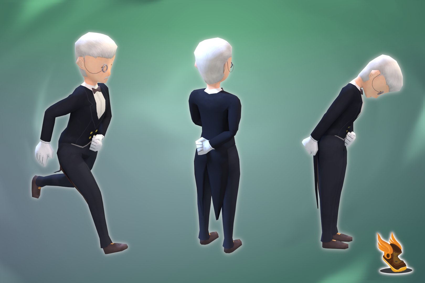 3D Stylized NPC - Rich Gentleman Butler - TurboSquid 2037228
