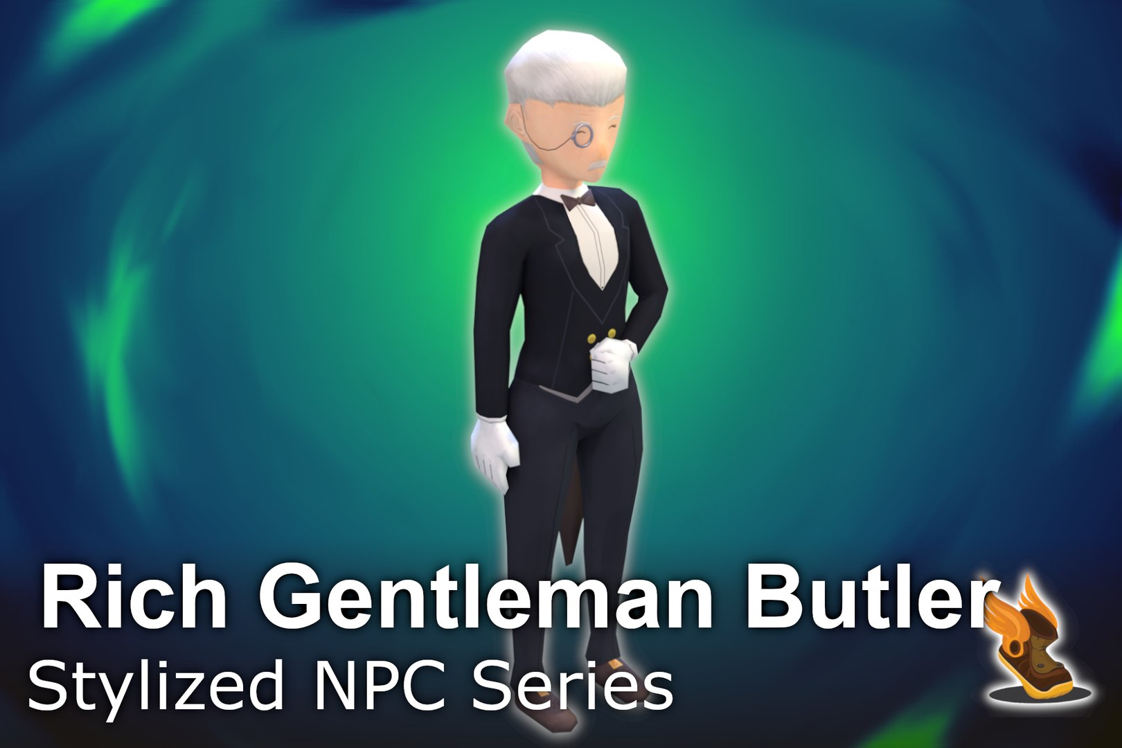 3D Stylized NPC - Rich Gentleman Butler - TurboSquid 2037228
