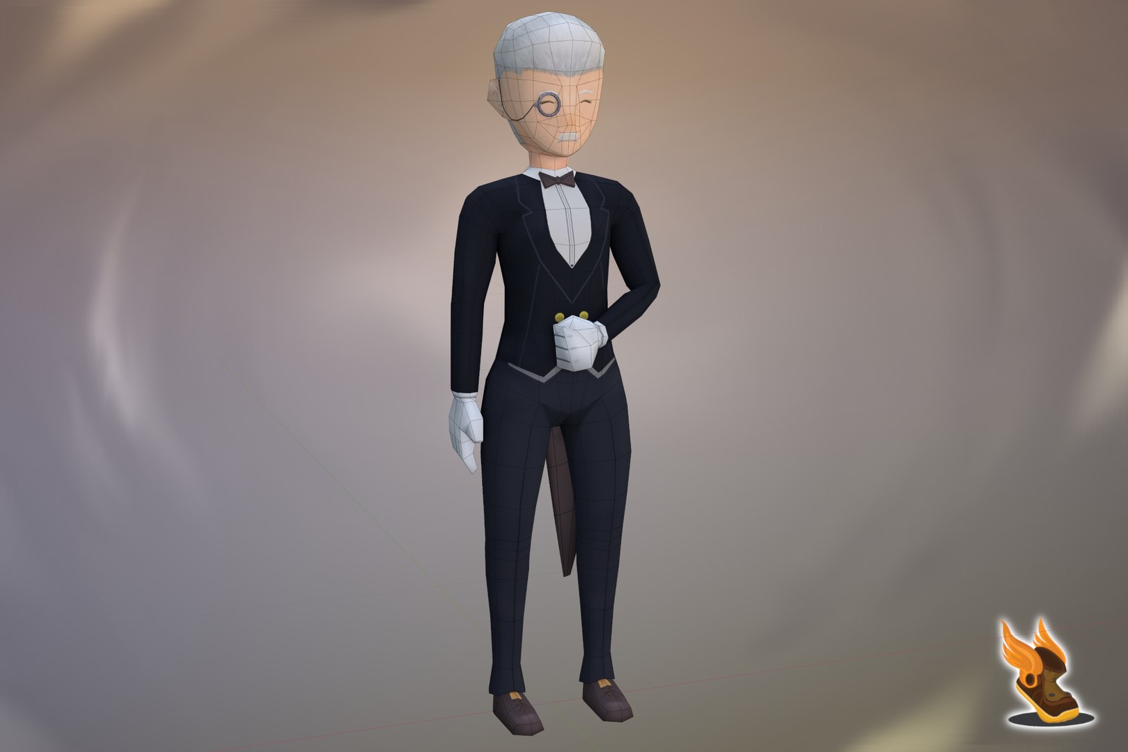 3D Stylized NPC - Rich Gentleman Butler - TurboSquid 2037228