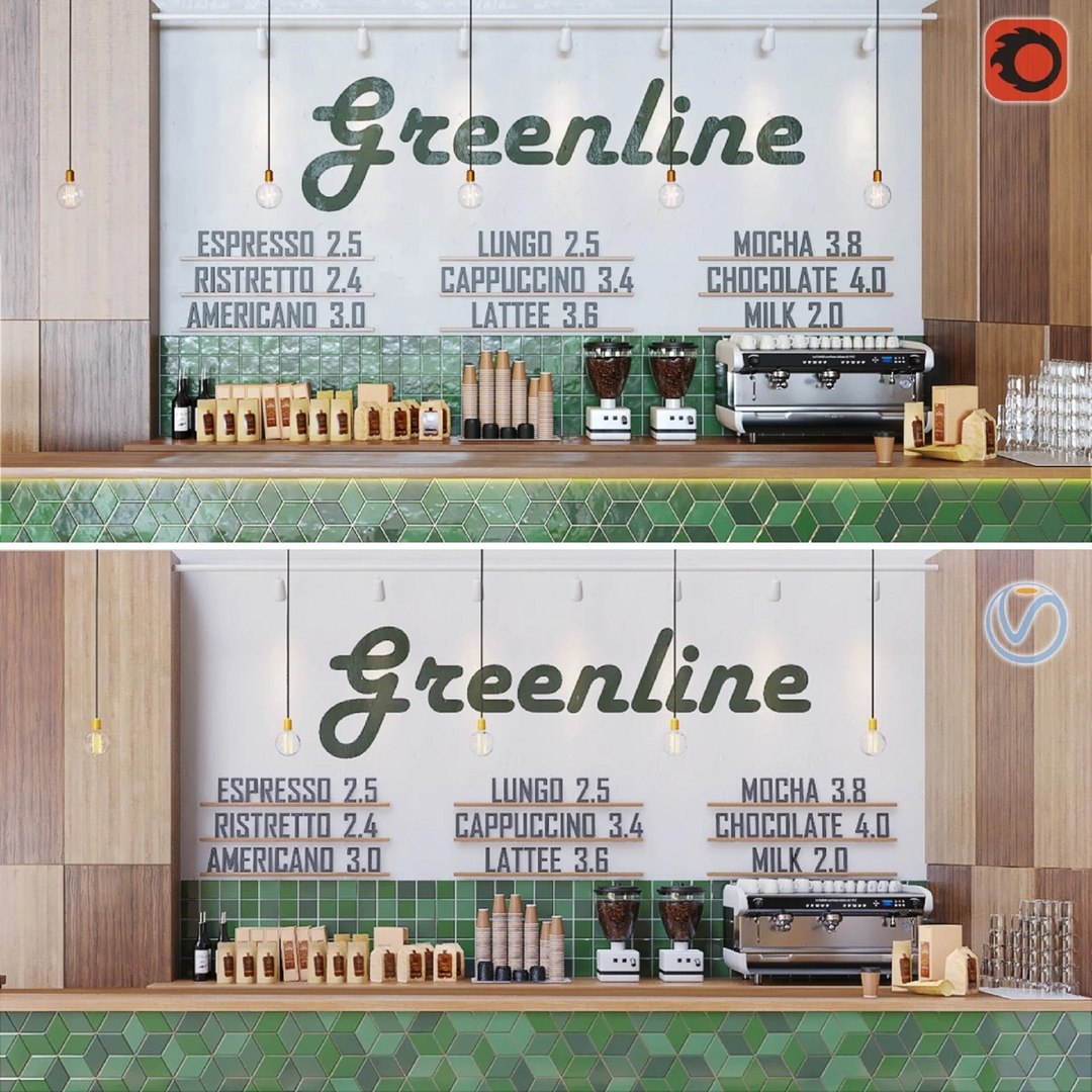3D Cafe Greenline - TurboSquid 2319058
