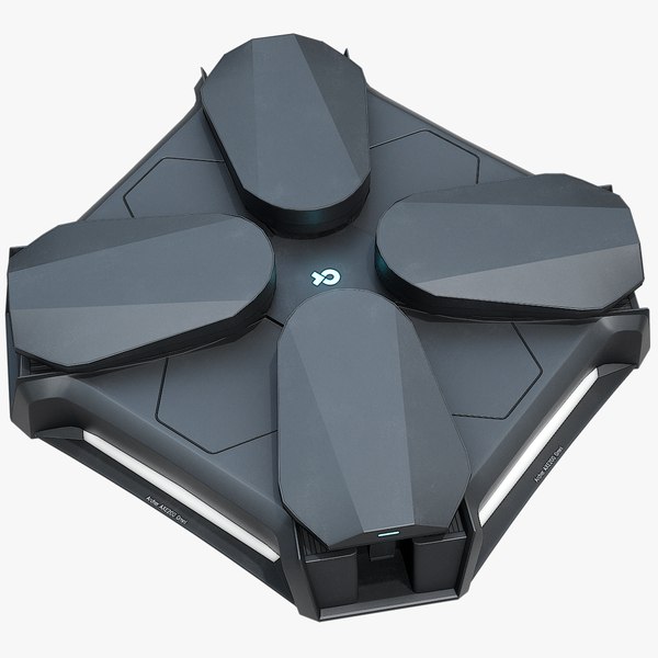 Futuristischer WLAN-Router Archer AXE200 Omni PBR 3D-Modell ...