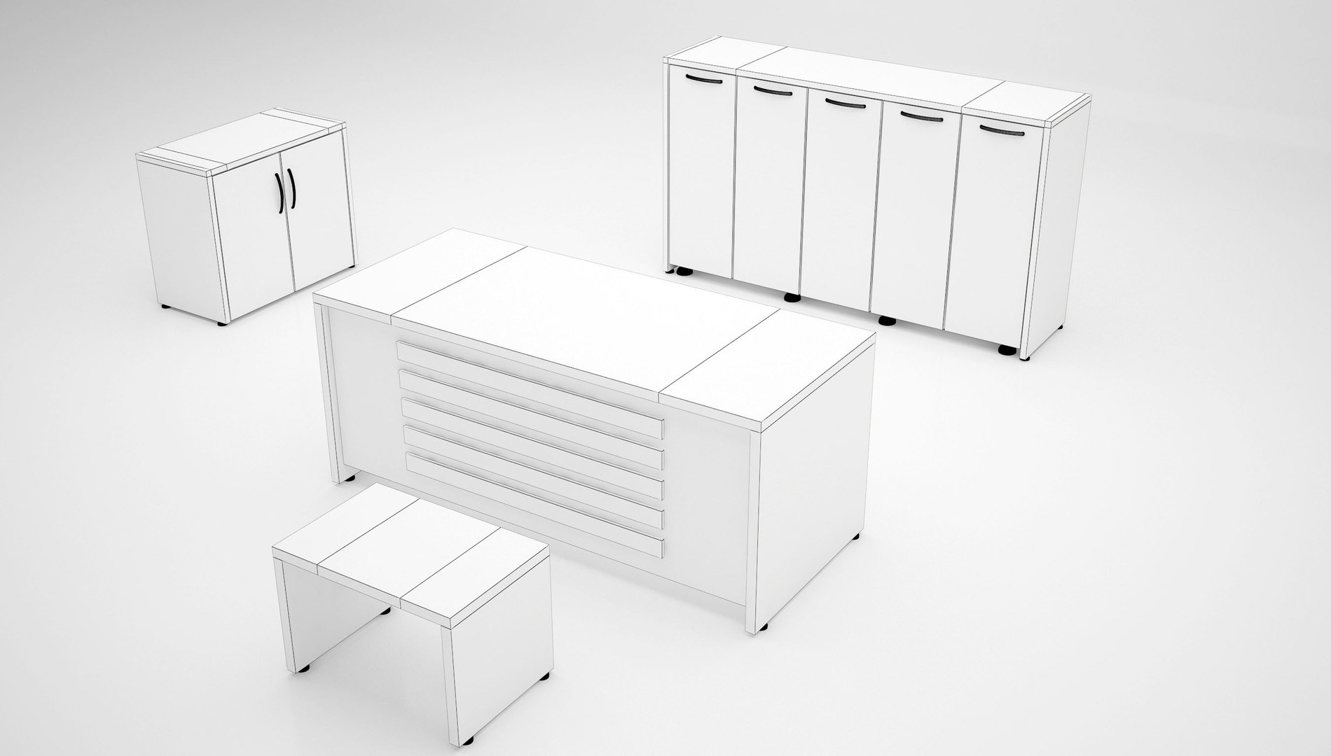 3D Furniture Design Office Table Model - TurboSquid 1579934