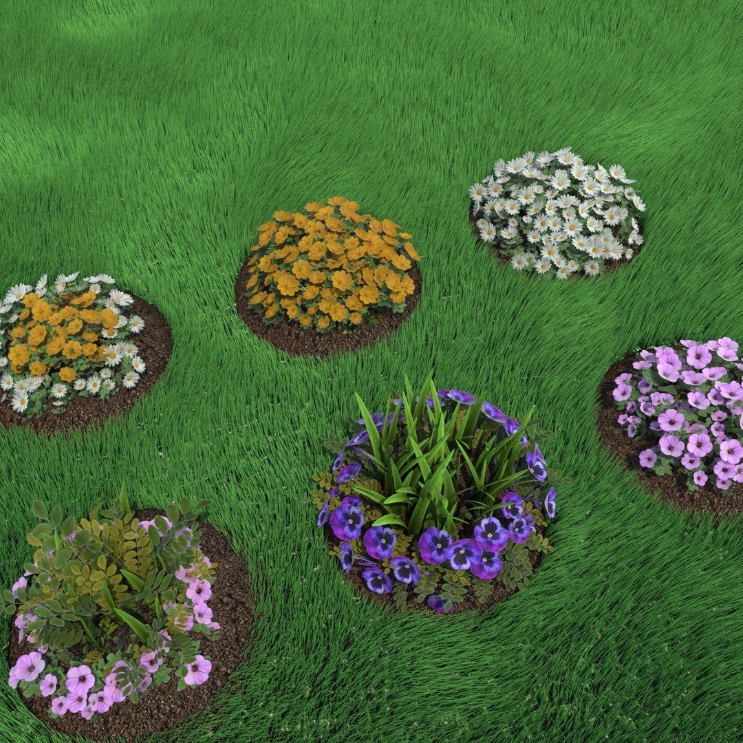 3d Model Flower Bushes