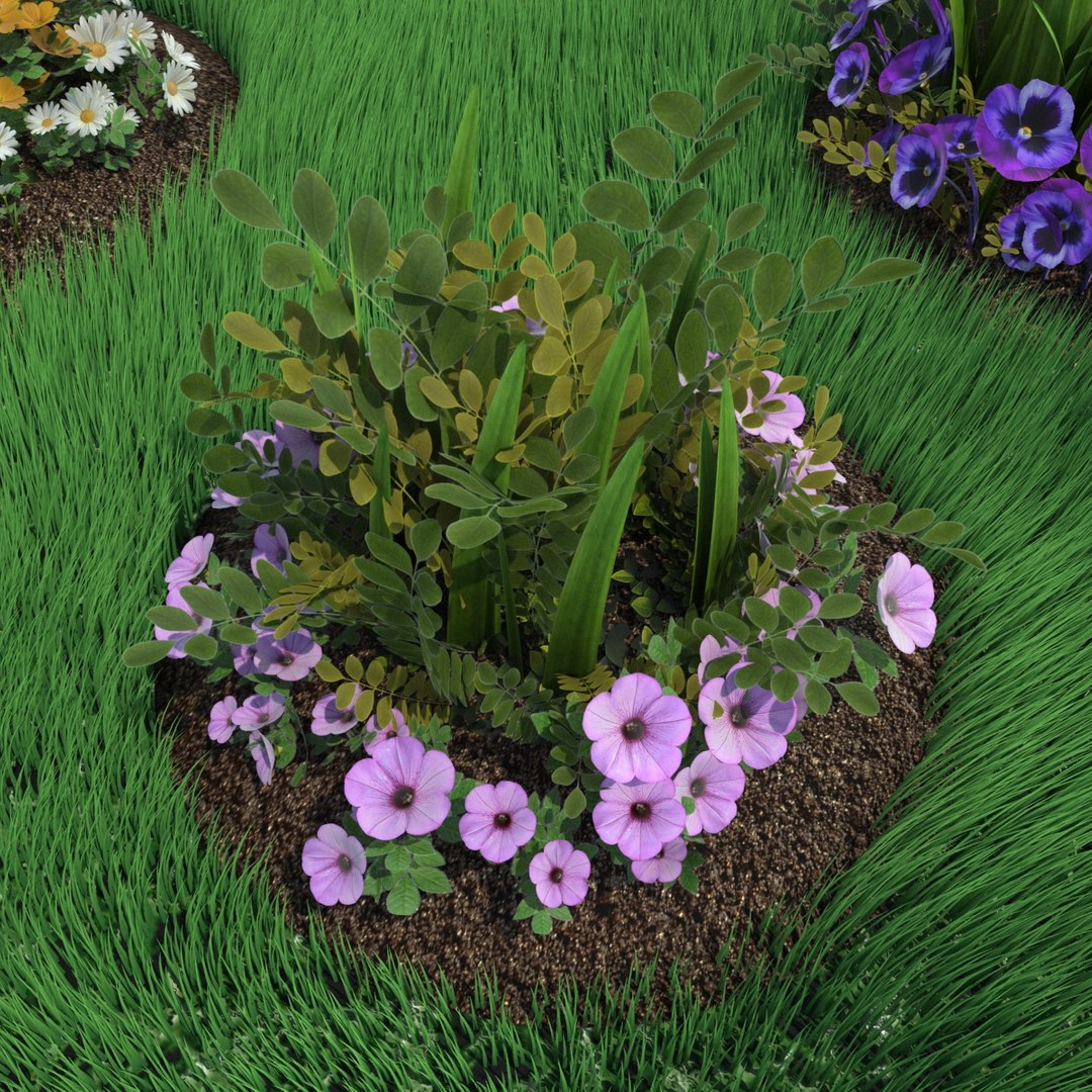 3d Model Flower Bushes