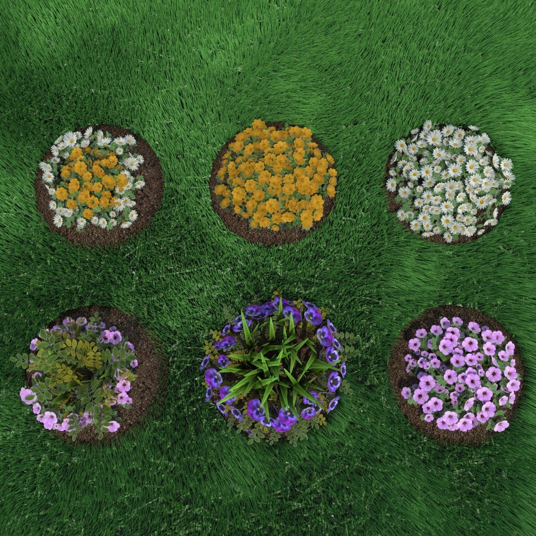3d Model Flower Bushes