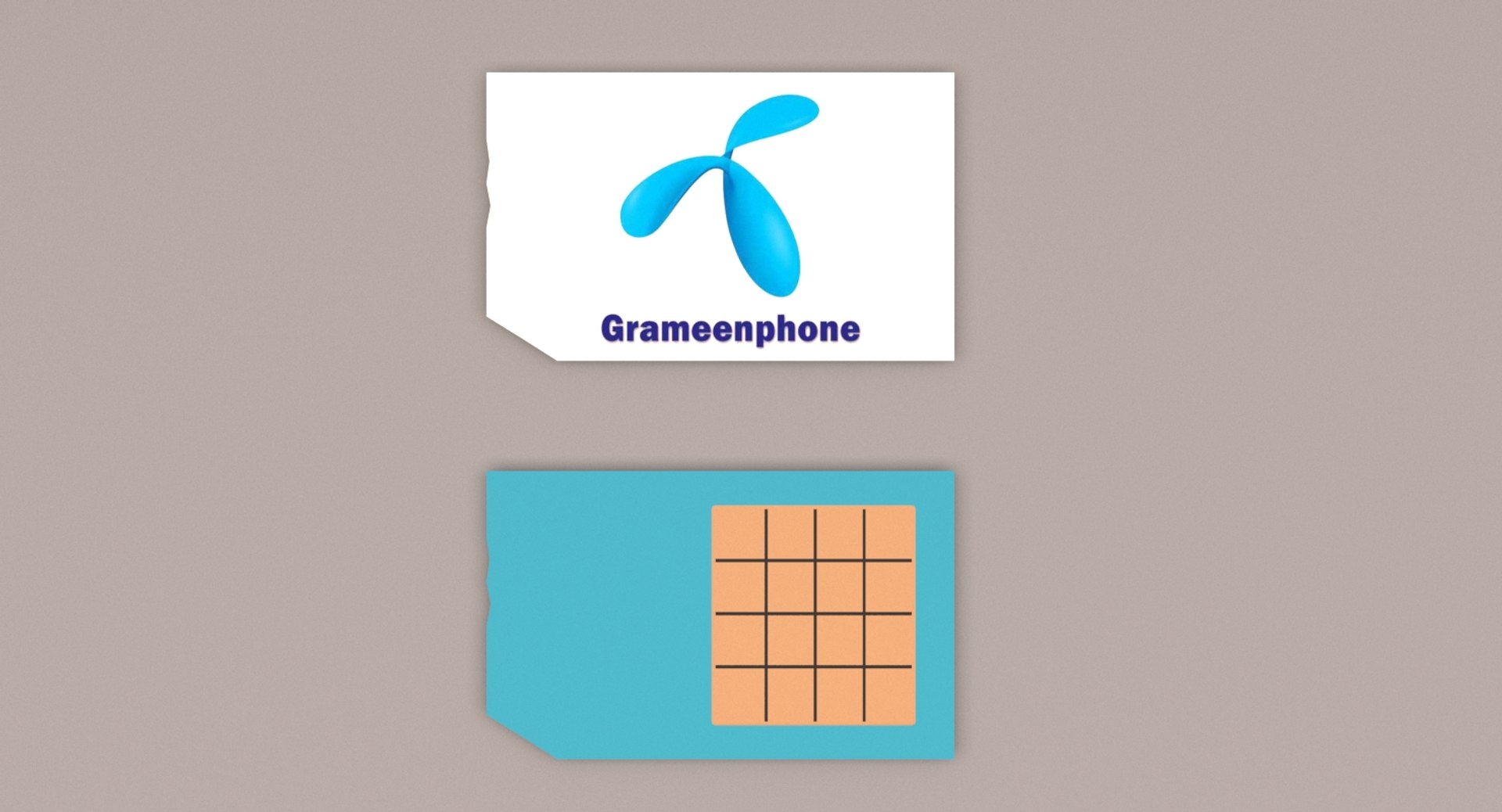 Grameenphone Sim Card Cell Phone Model - TurboSquid 1527884
